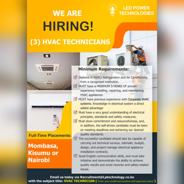 (APPLICATIONS ARE CLOSED!) Job Available – We are hiring 3 HVAC ...